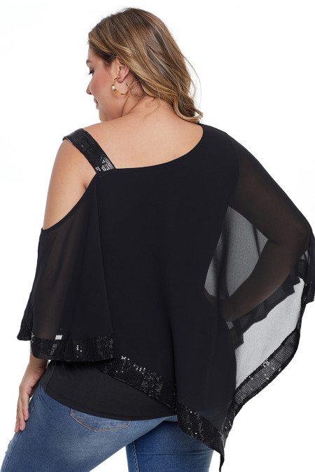 Us 7 5 Asymmetric Cold Shoulder Plus Size Blouse Wholesale Online