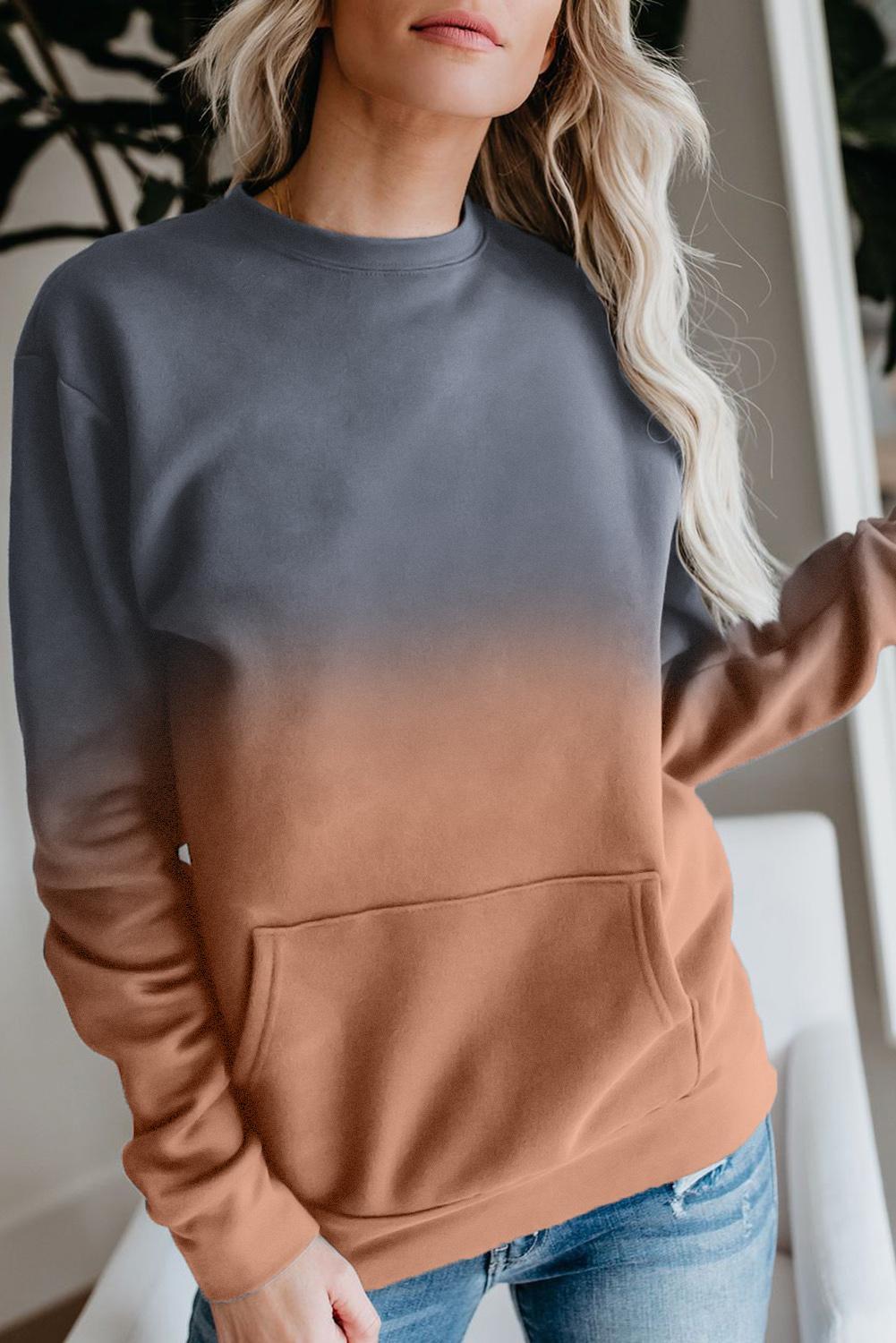 Wholesale Sweatshirts & Hoodies, Cheap Orange Ombre Kangroo Pocket ...