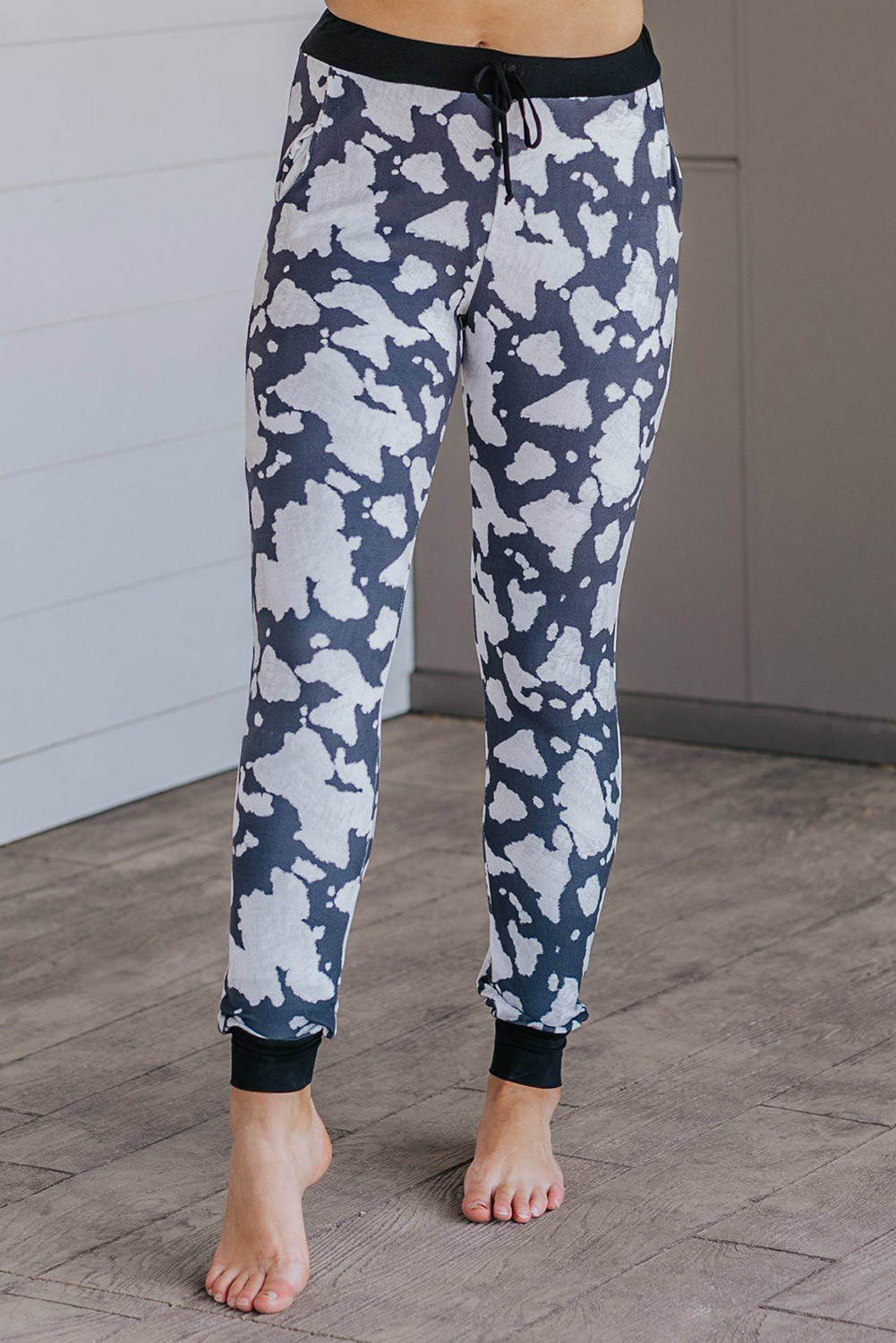 Wholesale Push It Production Cheap Blue Cow Print Jogging Pants Online wholesale-push-it-production-cheap-blue-cow-print-jogging-pants-online