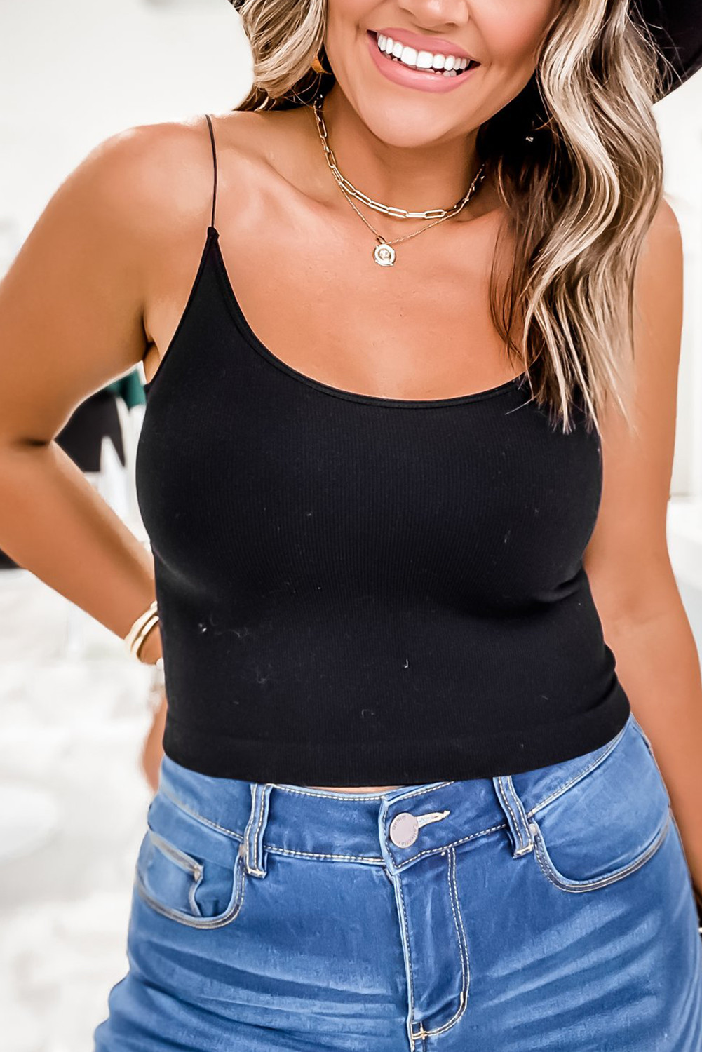 Wholesale Other Category, Cheap Black Spaghetti Straps Tank Top Online